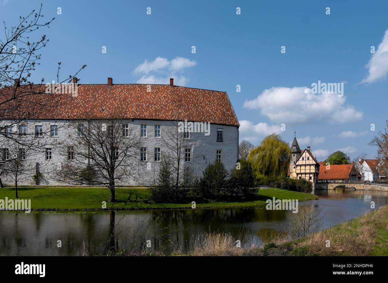 Burgsteinfurt Castle, also Steinfurt Castle, upper castle from the park ...