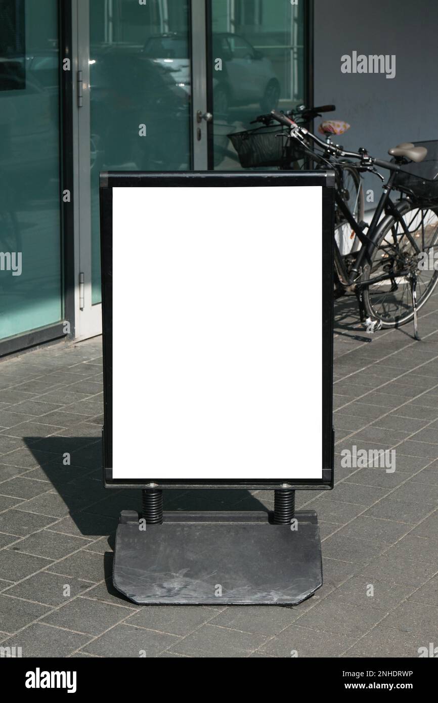 empty blank customer stopper standee advertising sign standing on ...