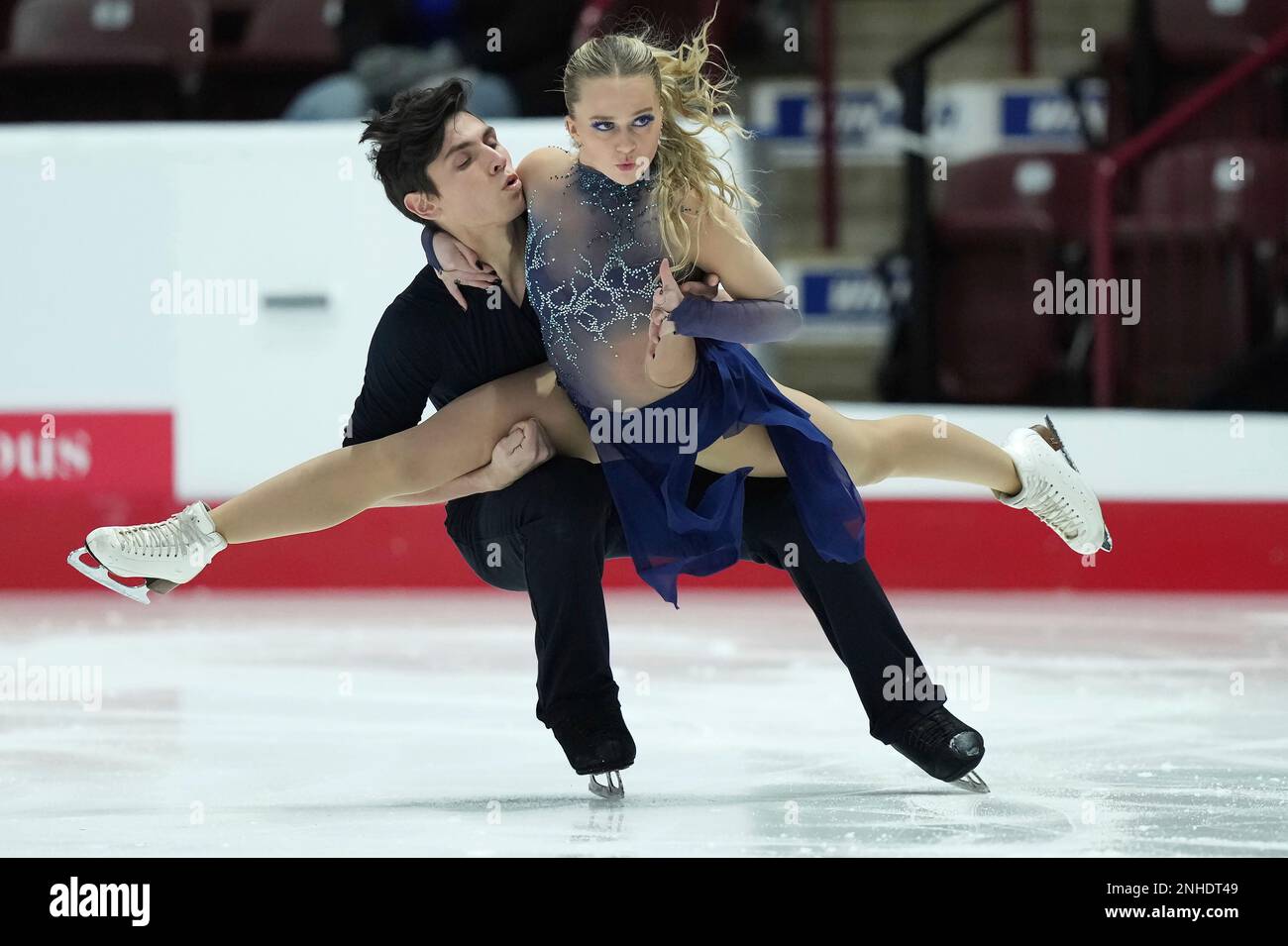 Lily Hensen and Nathan Lickers perform during the senior ice dance free ...