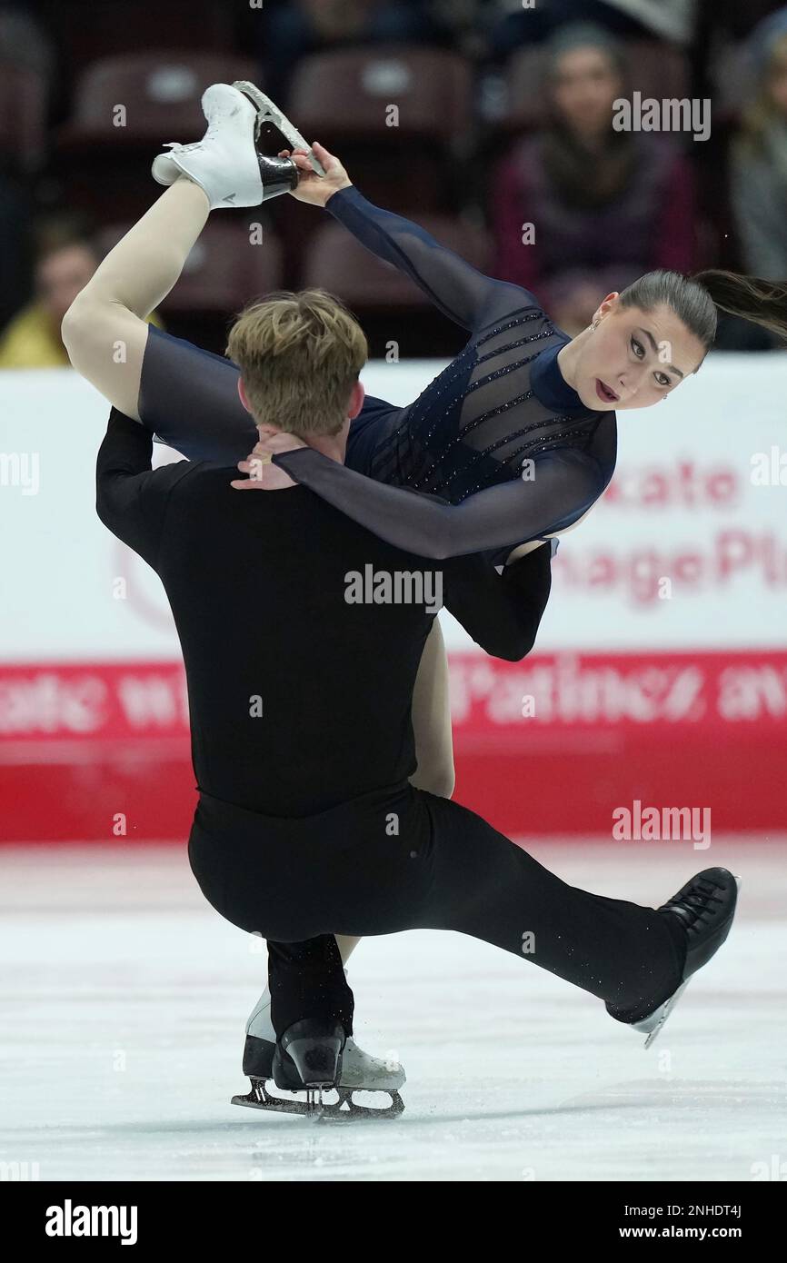 Alyssa Robinson and Jacob Portz perform during the senior ice dance ...