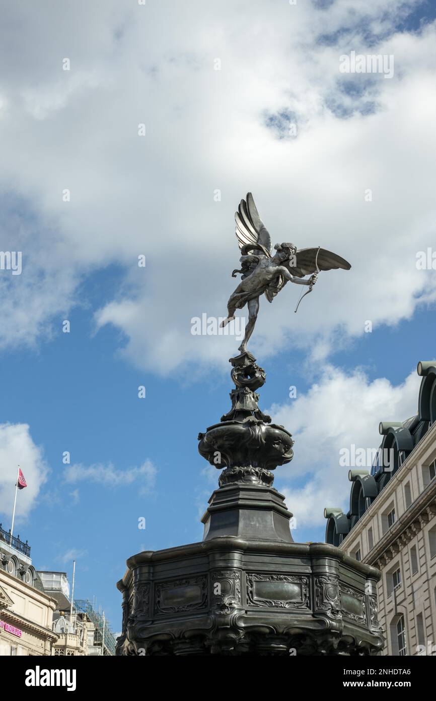 LONDON, UK - MARCH 11 : Statue of Eros in Piccadilly Circus in London ...