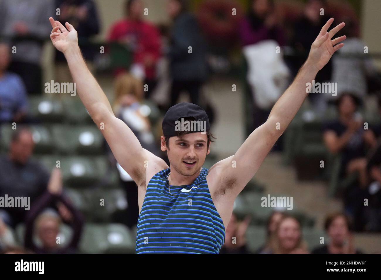 Jacob Wooten celebrates after placing second in the elite men's ...