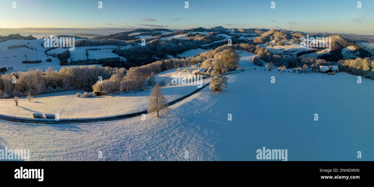 Drone view snow covered mountains hi-res stock photography and images ...