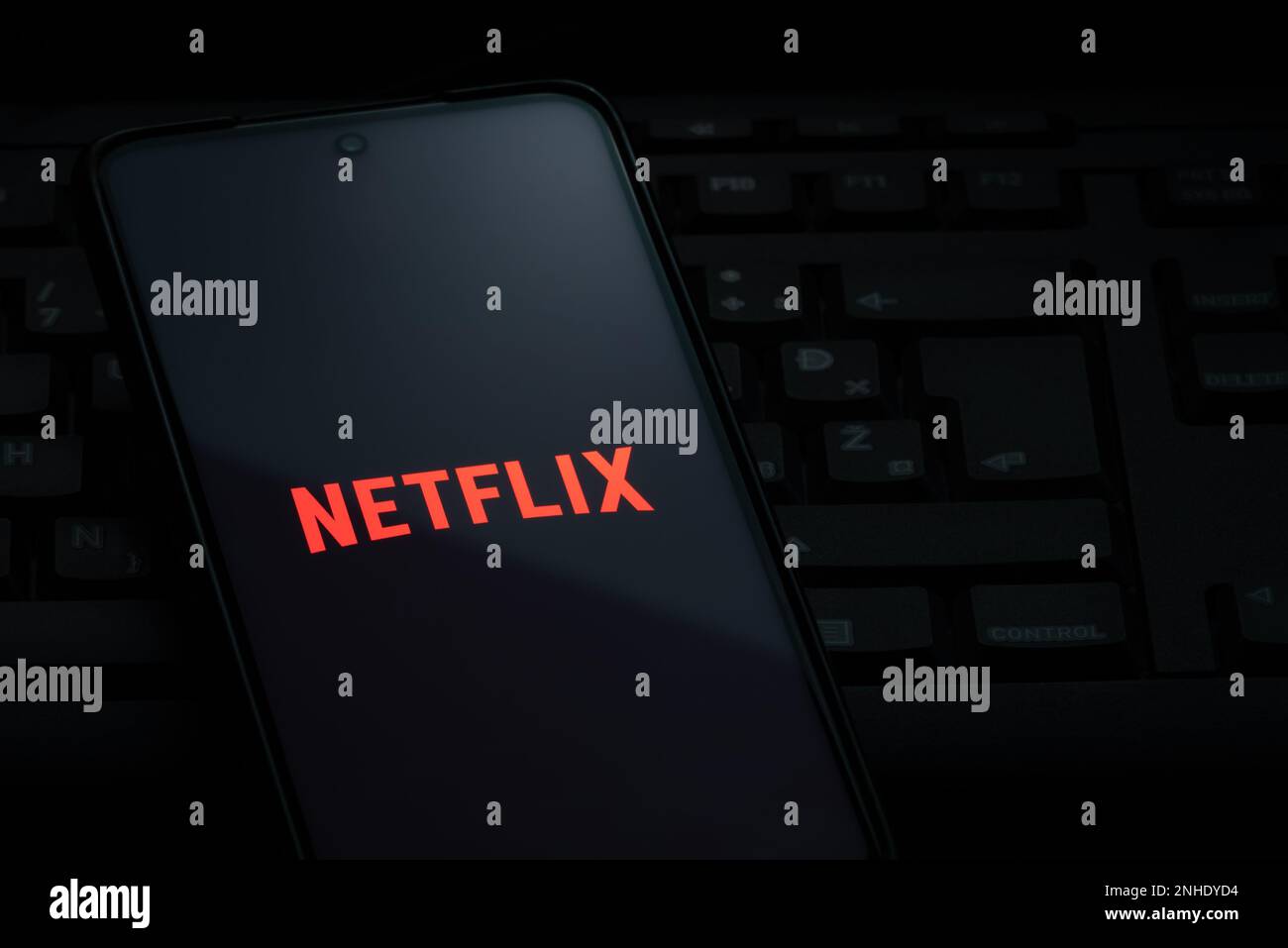 Ljubljana, Slovenia - 21 January 2023: Netflix logo on smartphone ...