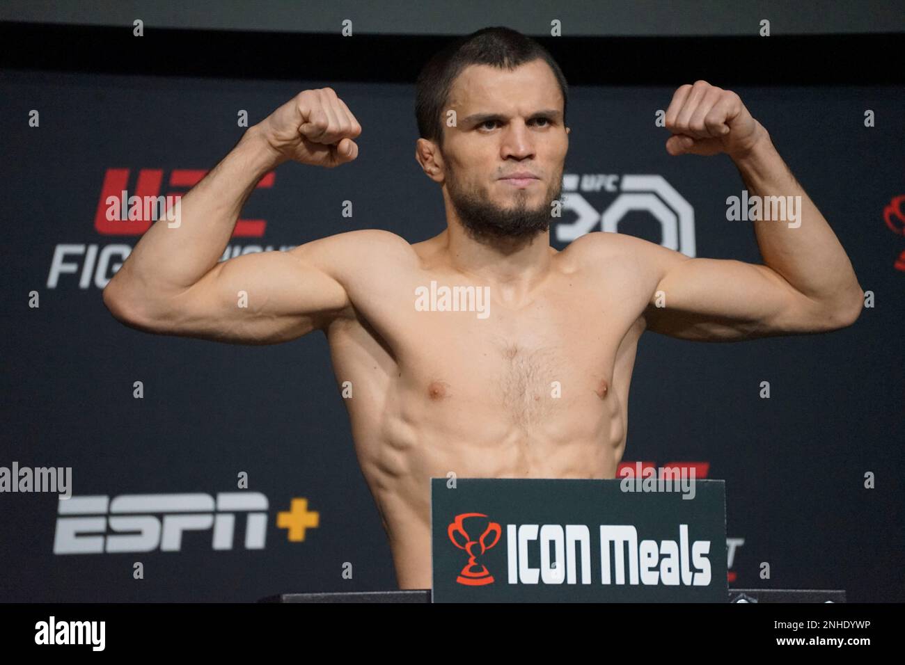 LAS VEGAS, NV - JANUARY 13: Umar Nurmagomedov weighs in for their UFC ...