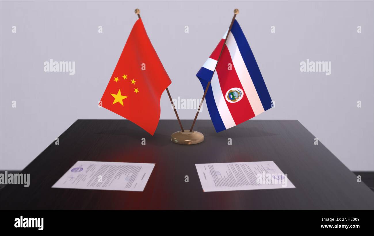 Costa Rica and China flag. Politics concept, partner deal between ...