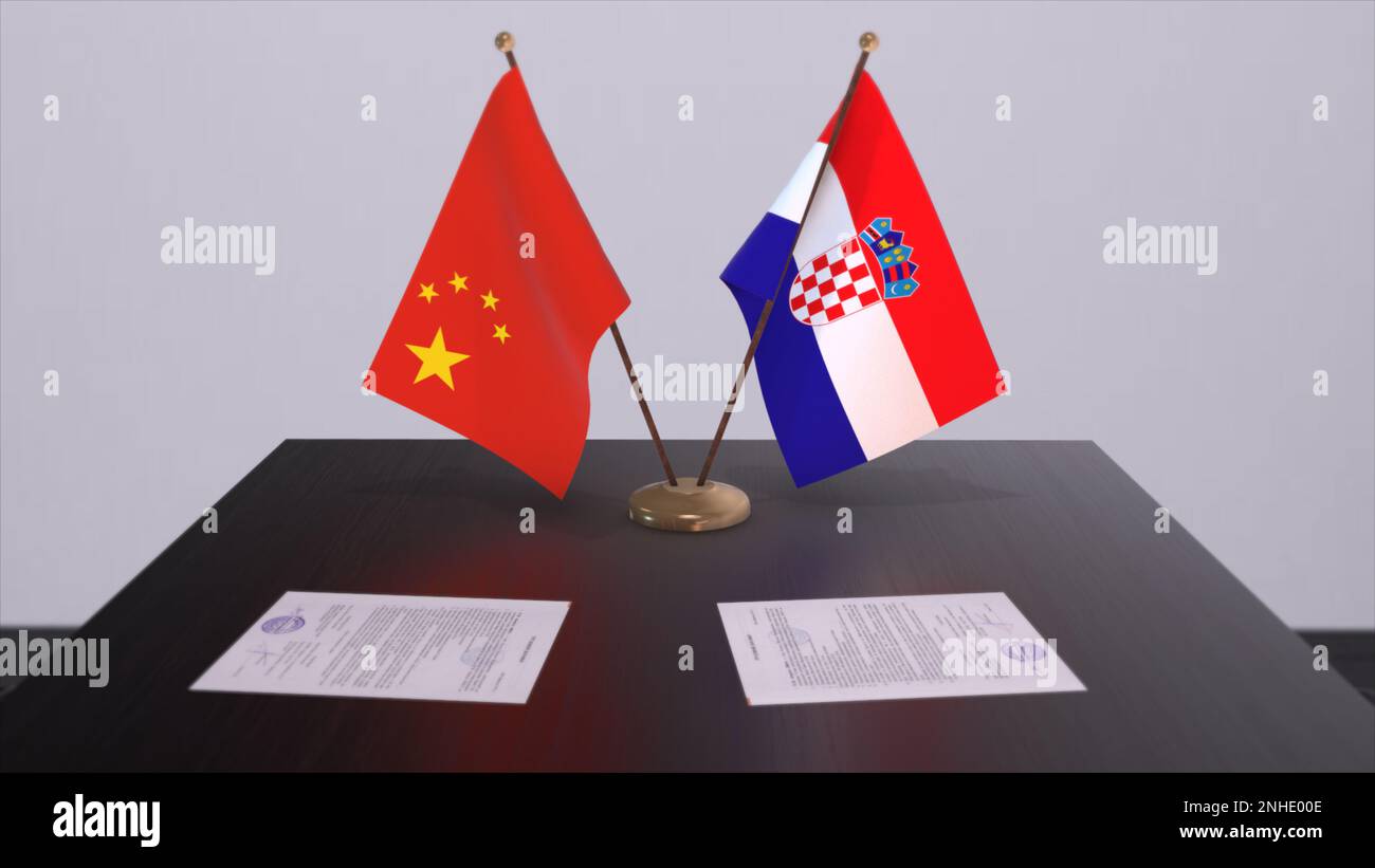 China croatia table flags hi-res stock photography and images - Alamy