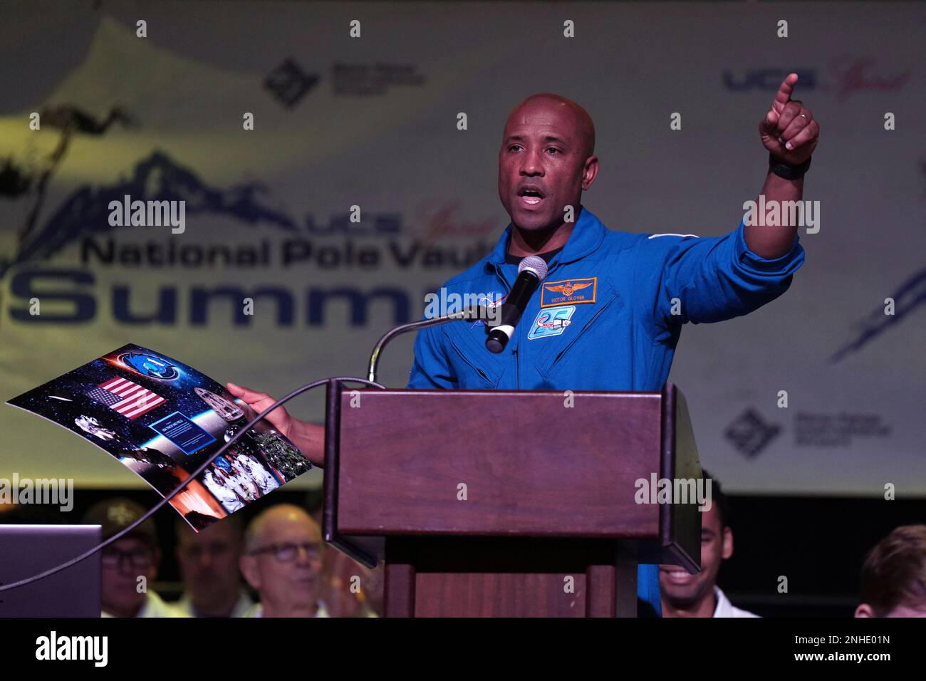 US Navy Captain and NASA astronaut Victor Glover speaks during the ...