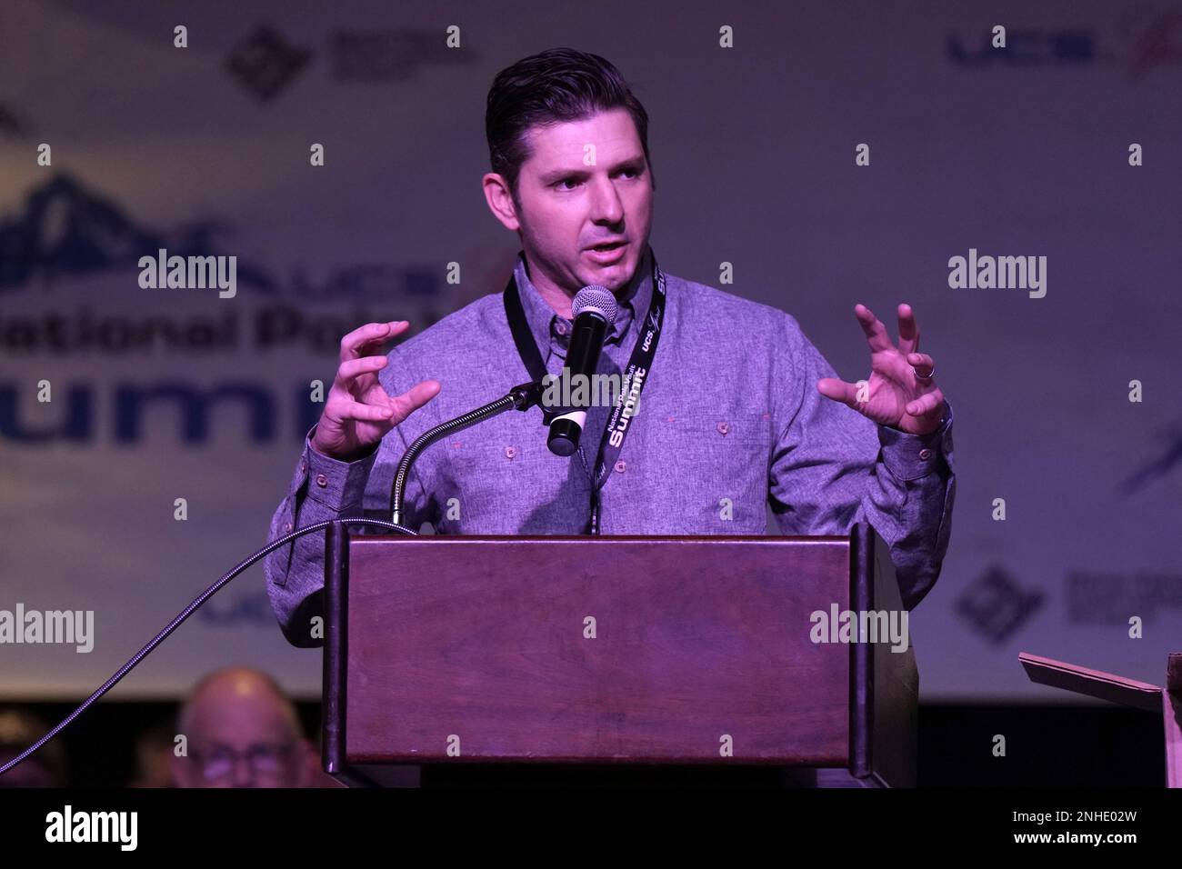 Chris Chappell speaks during the opening session of the UCS Spirit Pole ...