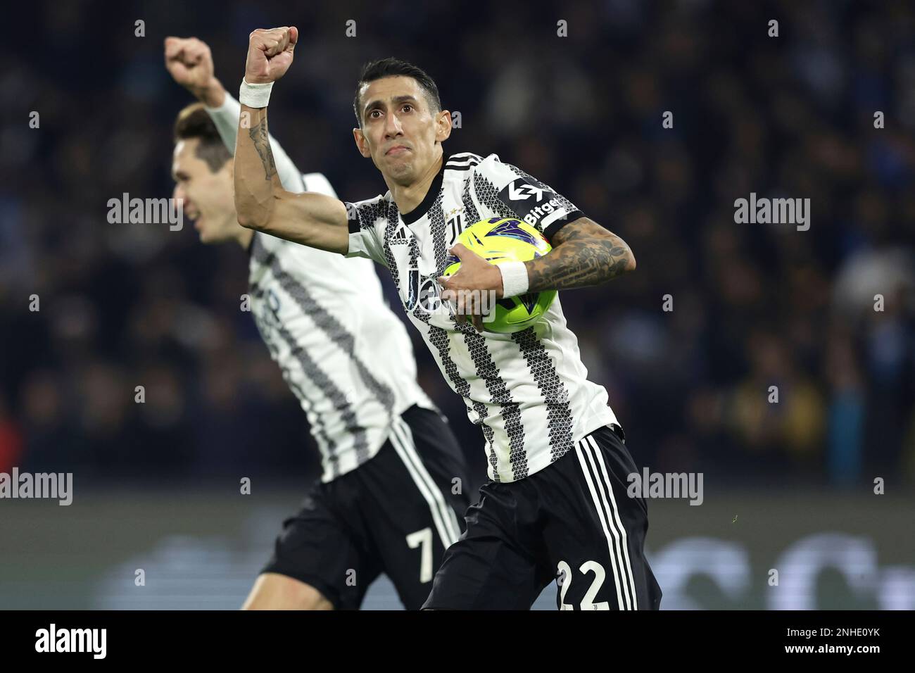 Juventus' Angel Di Maria celebrates after scoring 2-1 during the Serie ...
