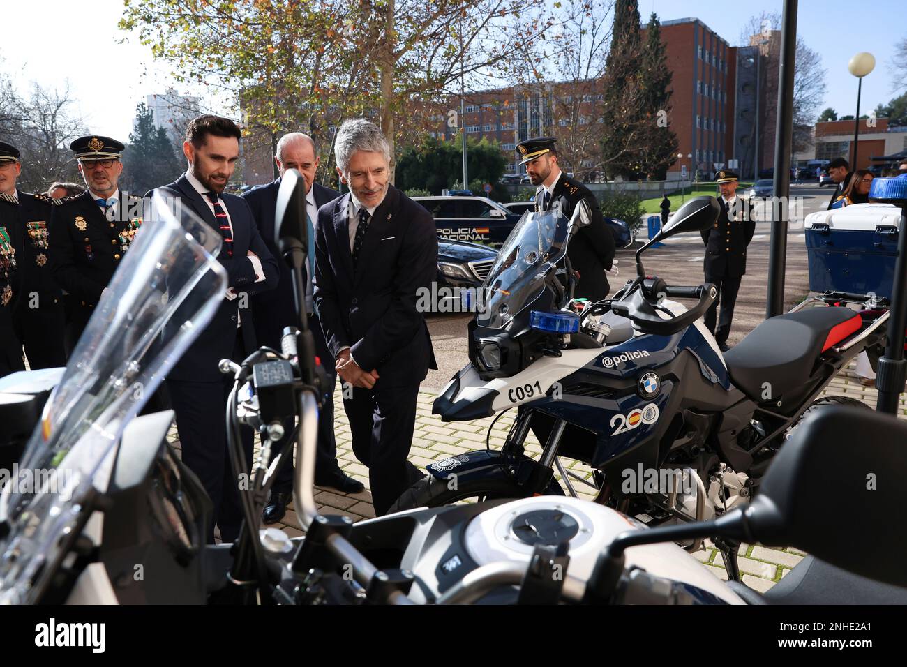 The Minister of the Interior, Fernando Grande-Marlaska, poses next to ...