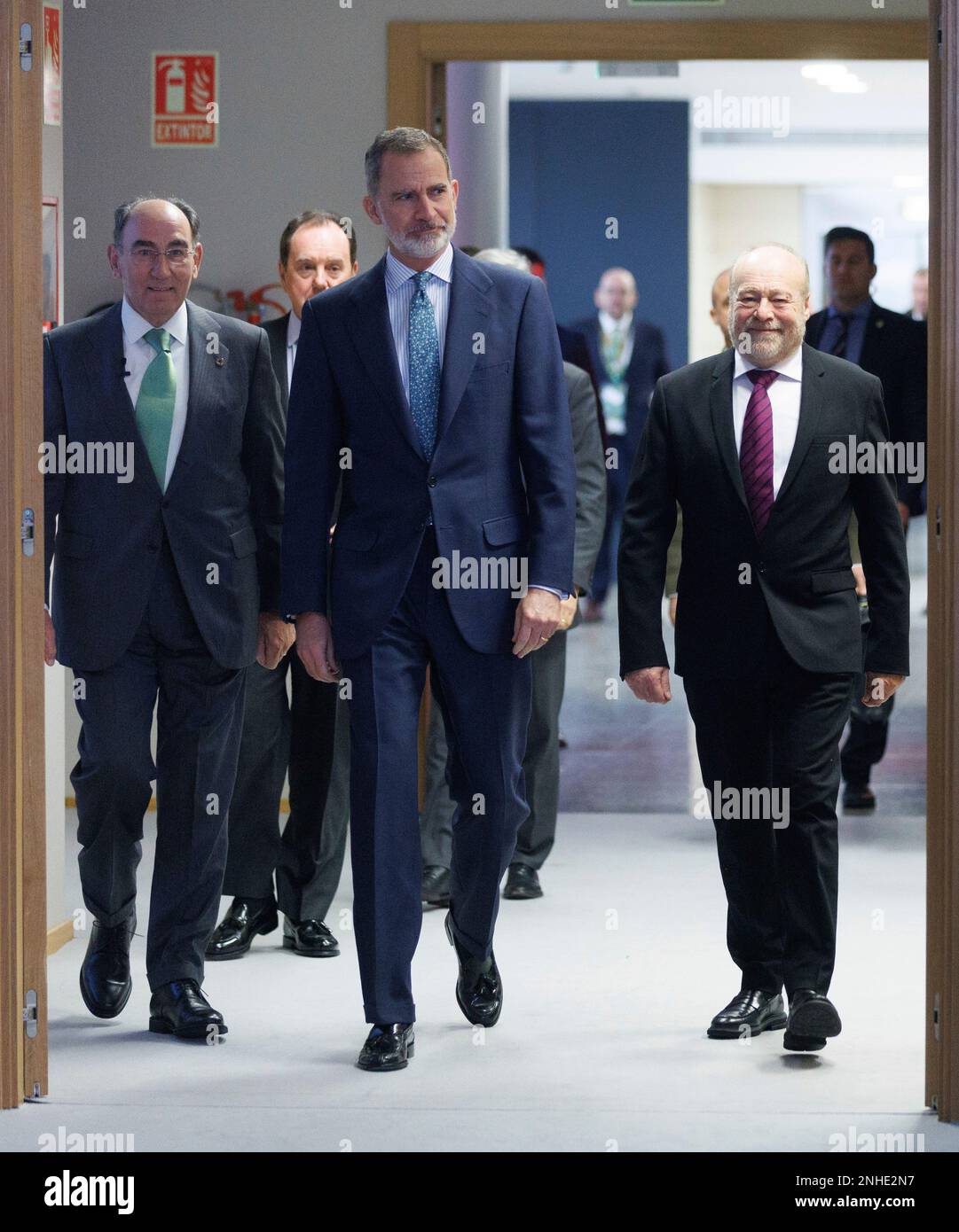 (L-R) The Chairman of Iberdrola, Ignacio Sánchez Galán; King Felipe VI ...