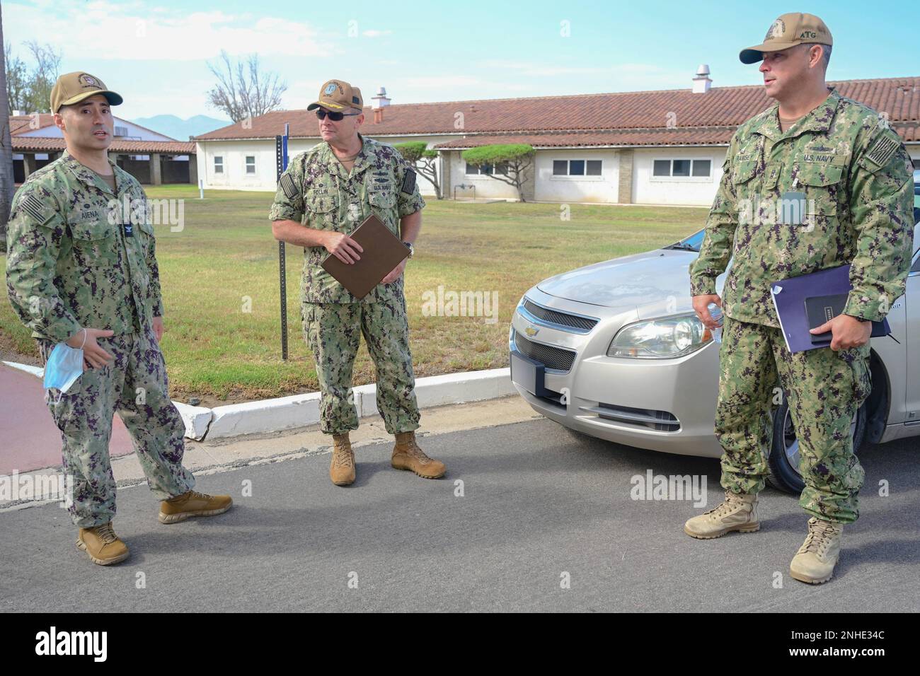 From left, U.S. Navy Capt. Mike Aiena, commanding officer of Naval ...