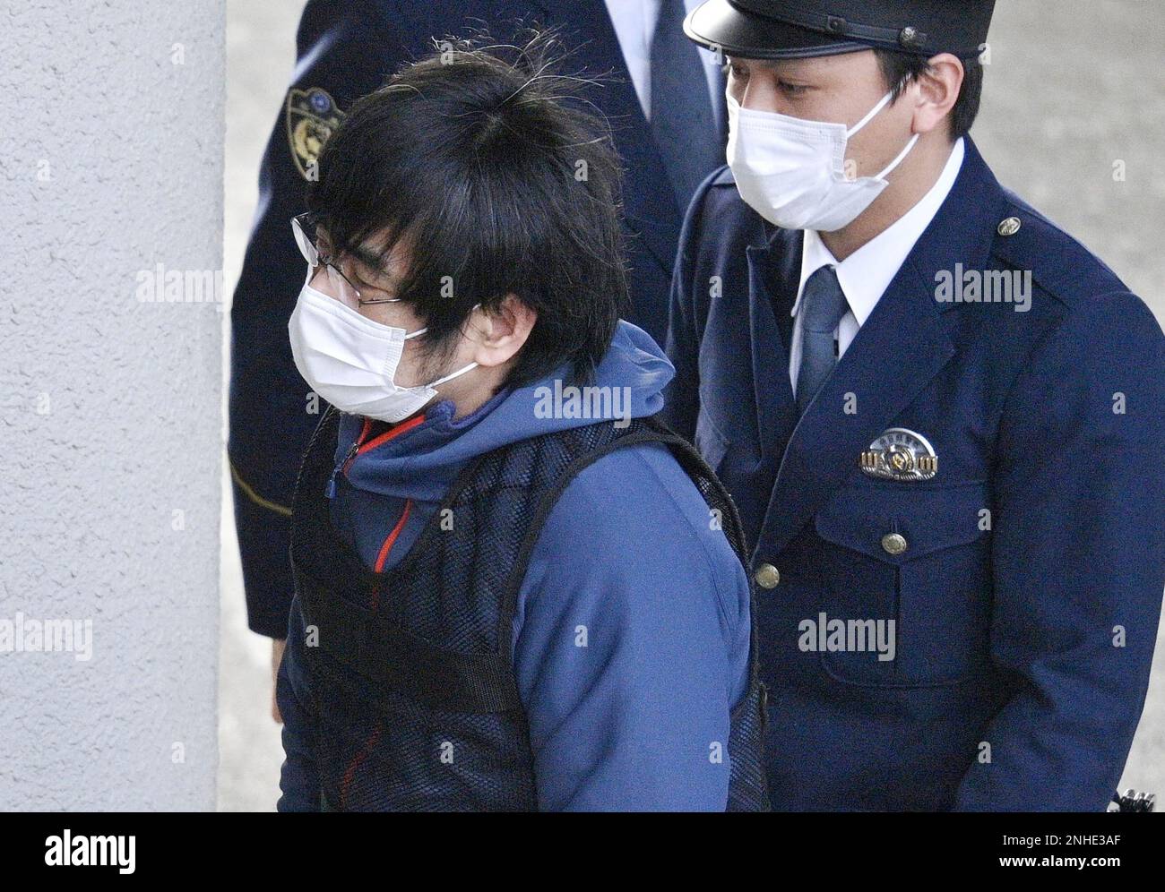 Tetsuya Yamagami, the alleged assassin of Japan's former Prime Minister Shinzo Abe, enters a ...