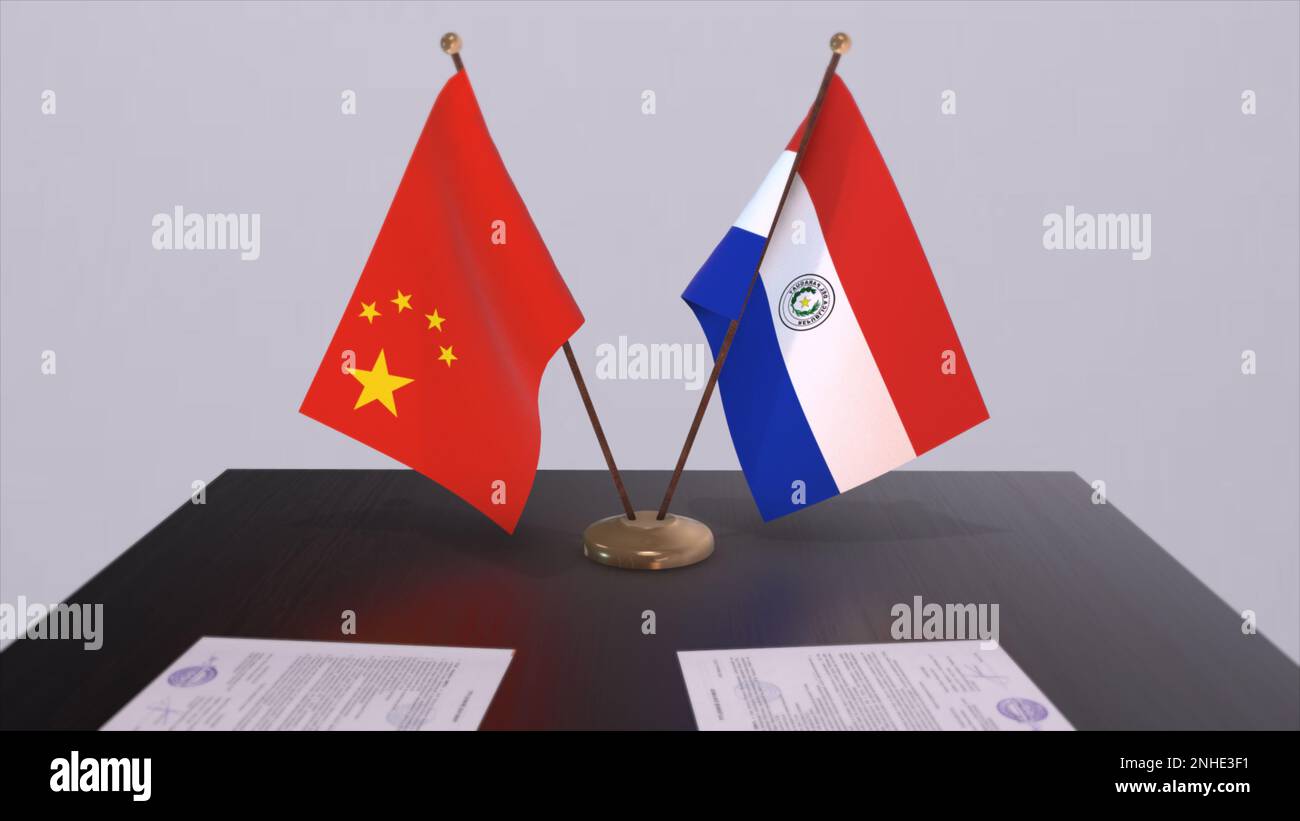 Paraguay and China flag. Politics concept, partner deal between ...