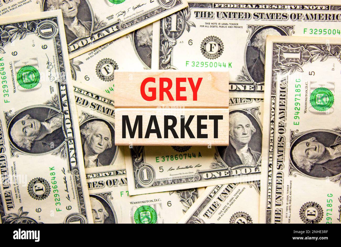 Grey market symbol. Concept words Grey market on wooden block ...