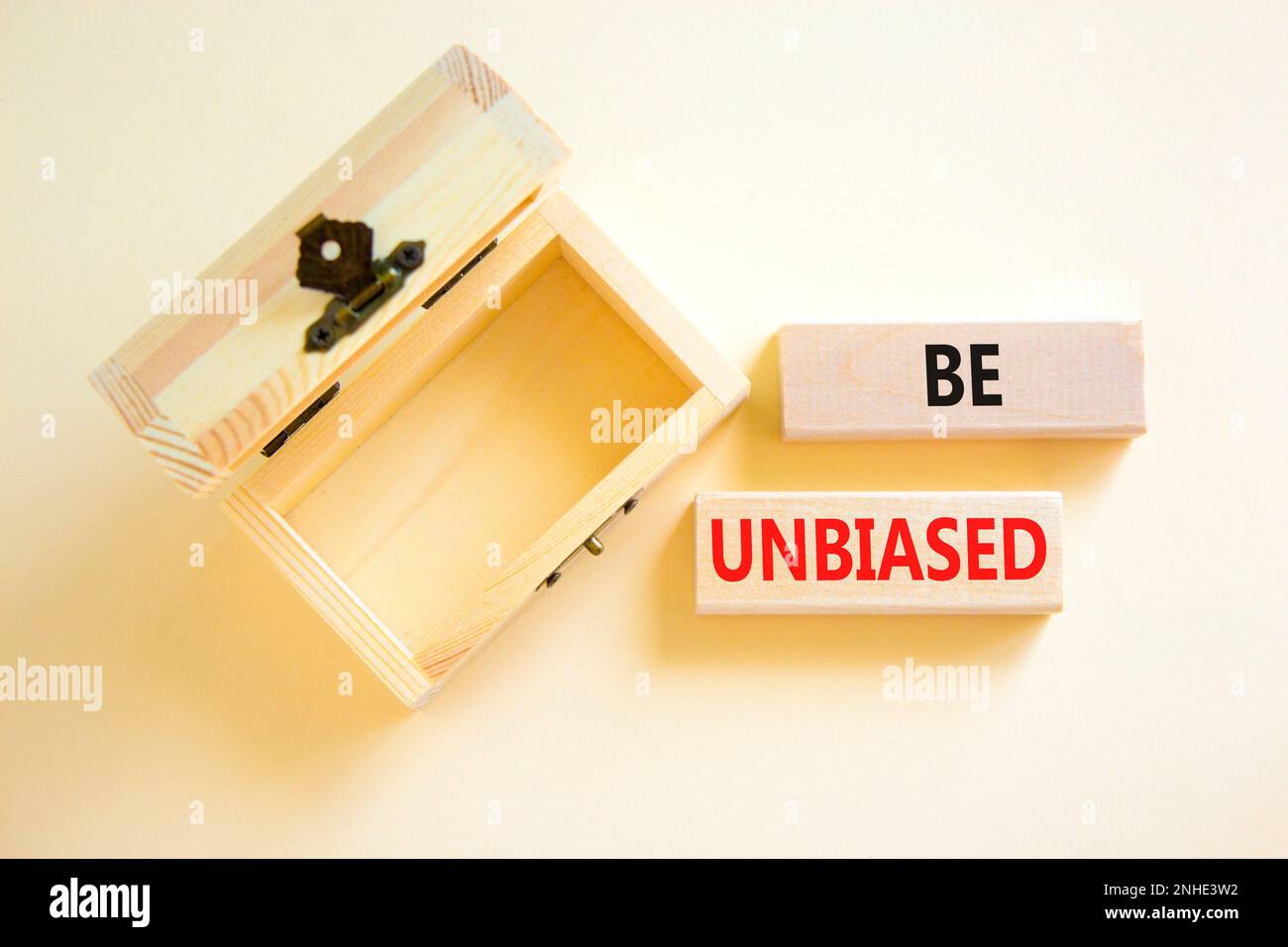 Be unbiased symbol. Concept words Be unbiased on wooden block ...