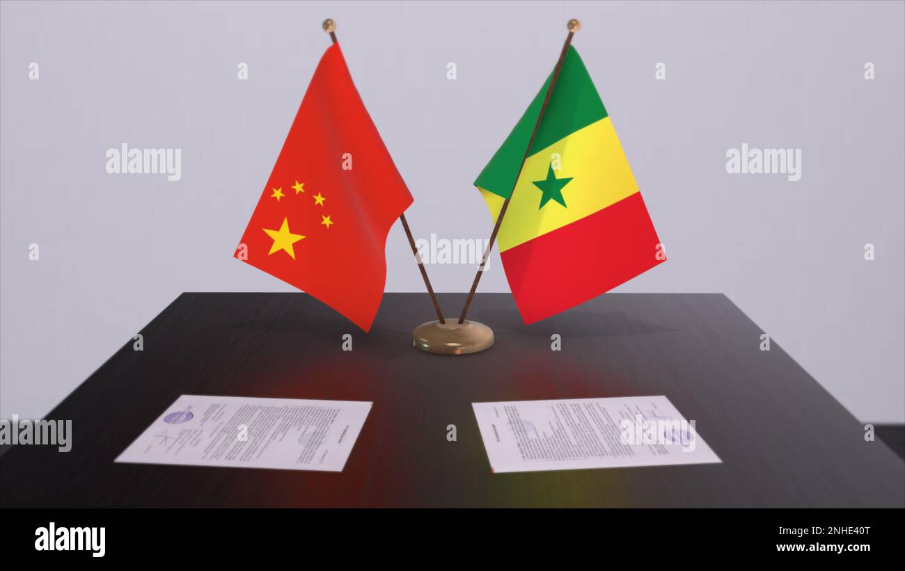 China senegal table flags hi-res stock photography and images - Alamy