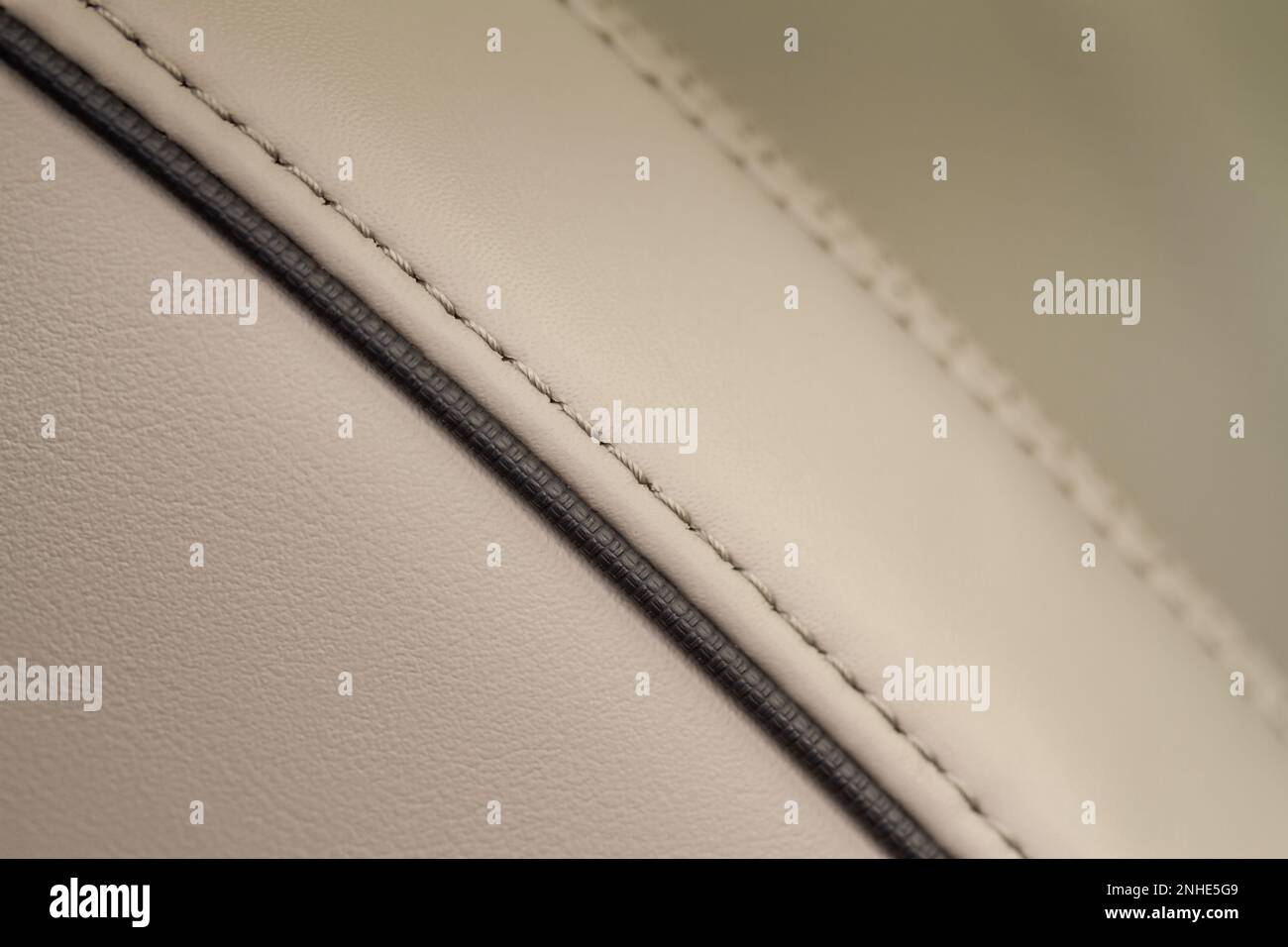 High angle view of modern car fabric seats. Close-up car seat texture ...