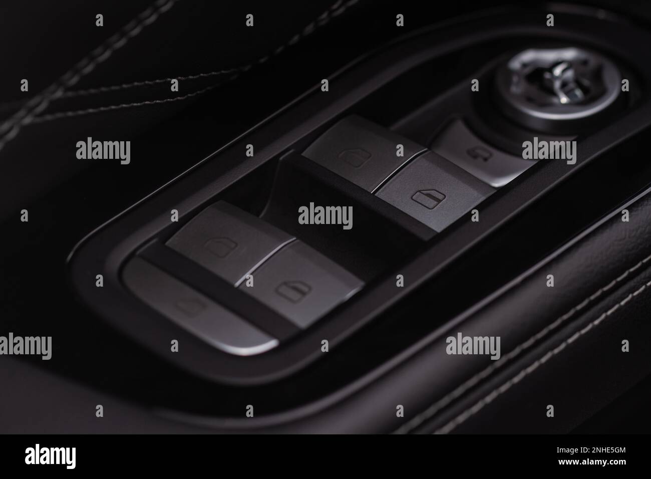 Car window control panel. Automatic power window up and down button ...