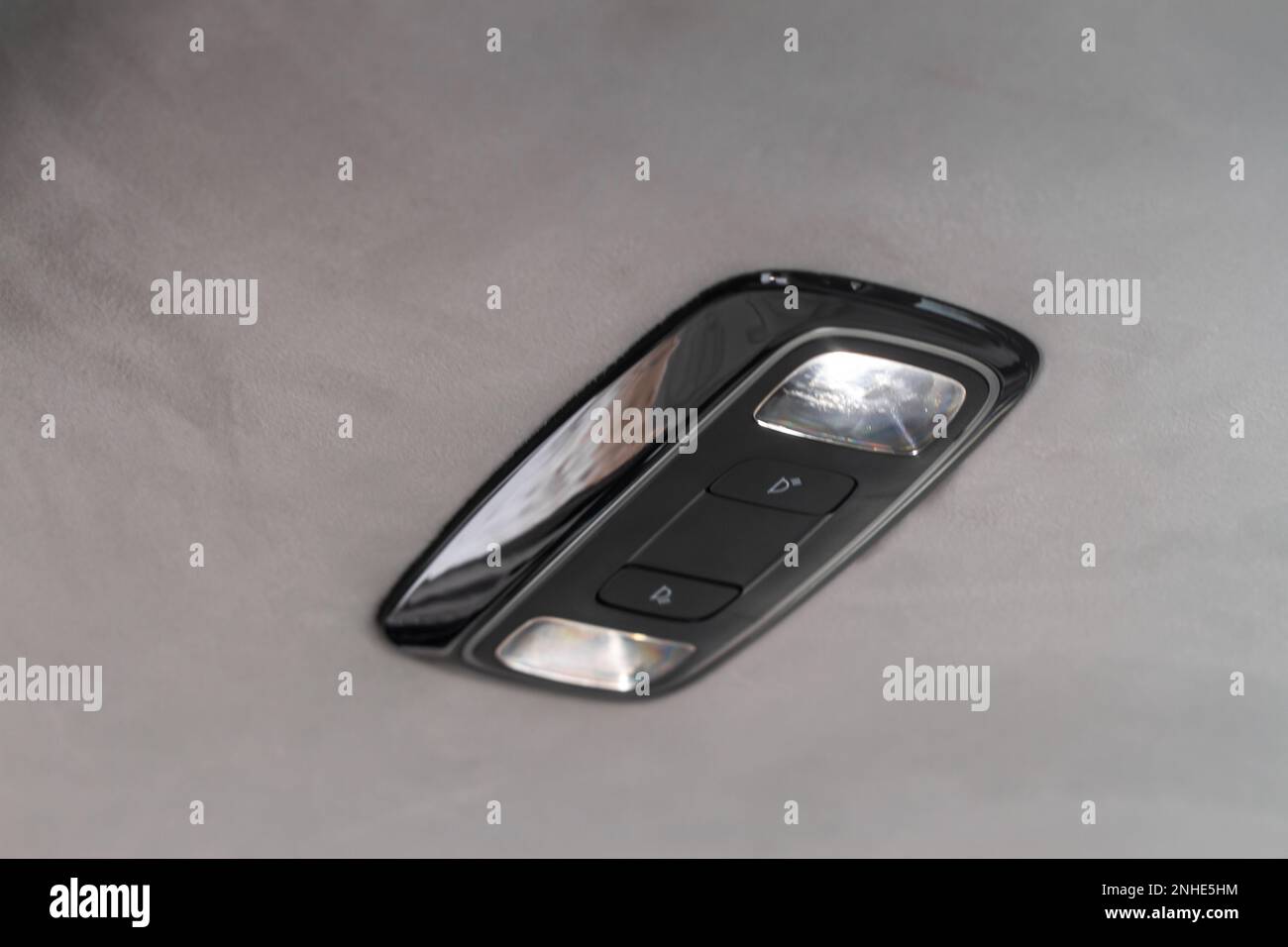 Car ceiling lamp in a car. Modern car interior lights close-up Stock ...