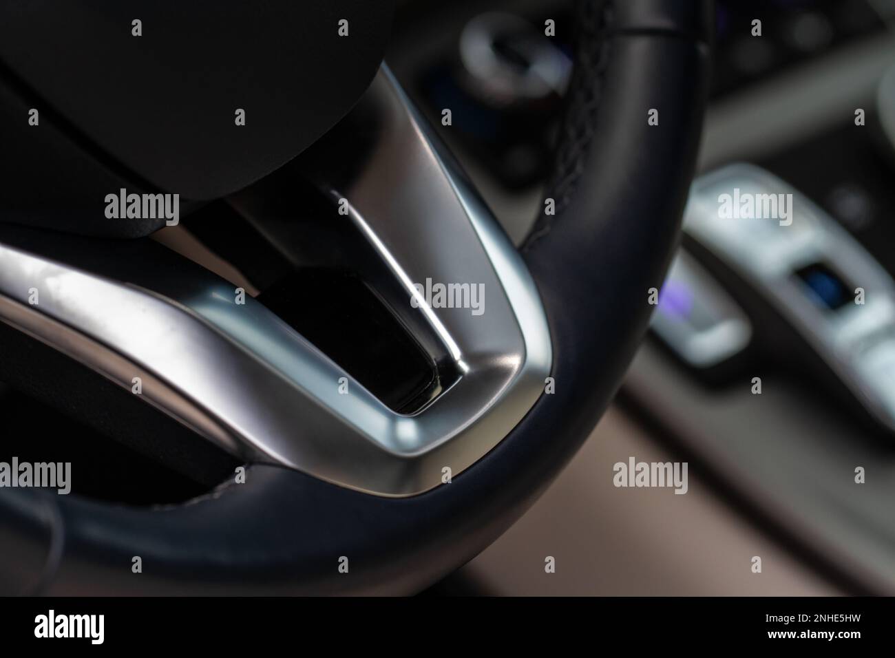 Modern car steering wheel hi-res stock photography and images - Alamy