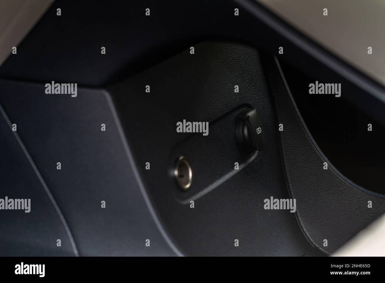 Modern car outlet socket. Closed 12V power outlet socket Stock Photo ...