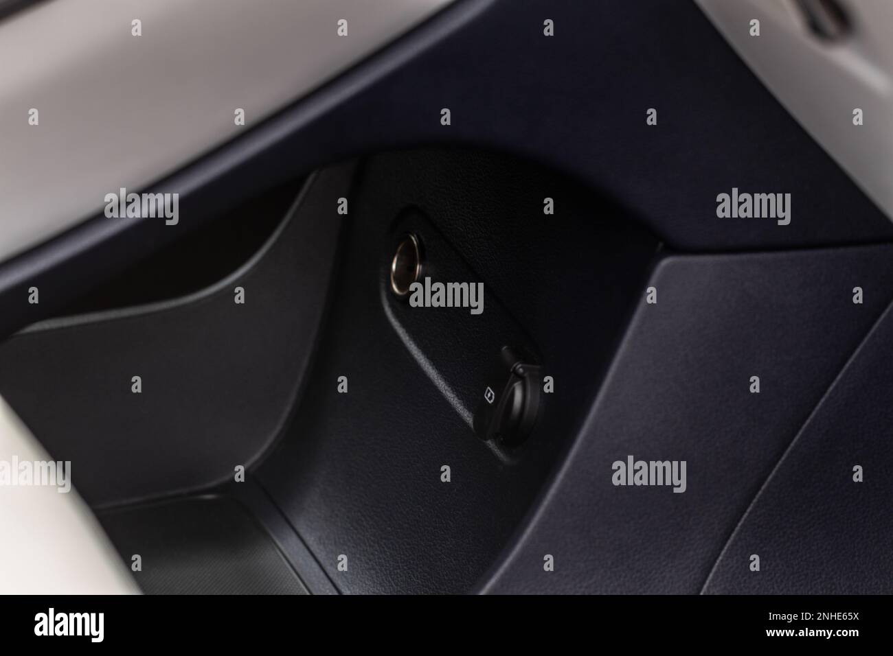 Modern car outlet socket. Closed 12V power outlet socket Stock Photo ...