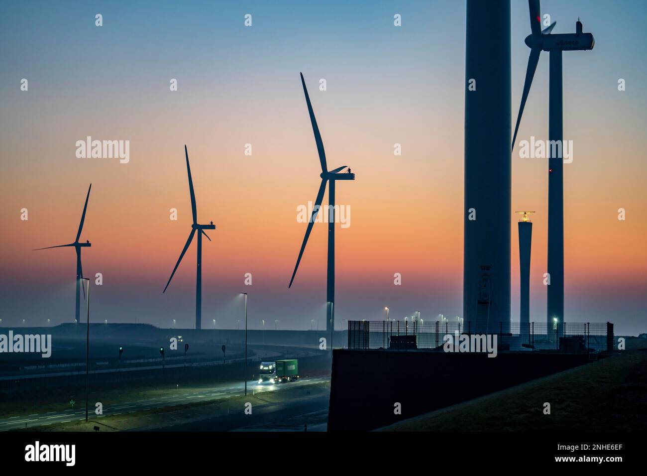 Wind turbines maasvlakte rotterdam holland hi-res stock photography and ...