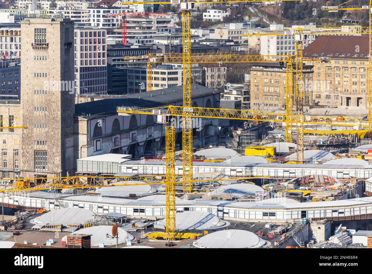 Construction site Stuttgart 21, new main station with skylights of the ...