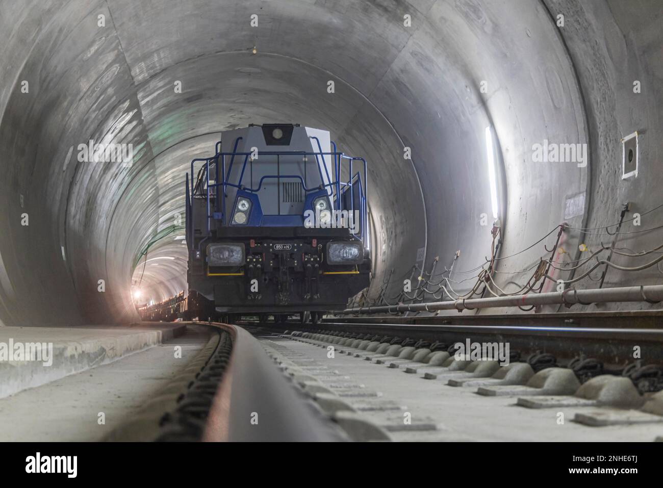 Construction site Stuttgart 21, new main station, a first train ...