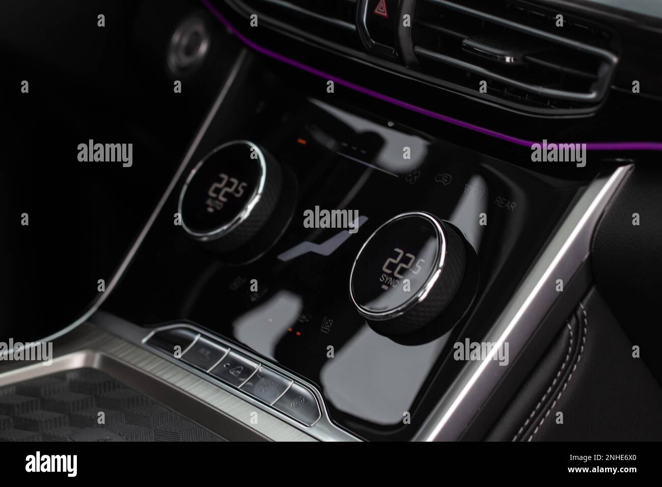 Modern car passenger’s temperature control. Car air conditioning system ...