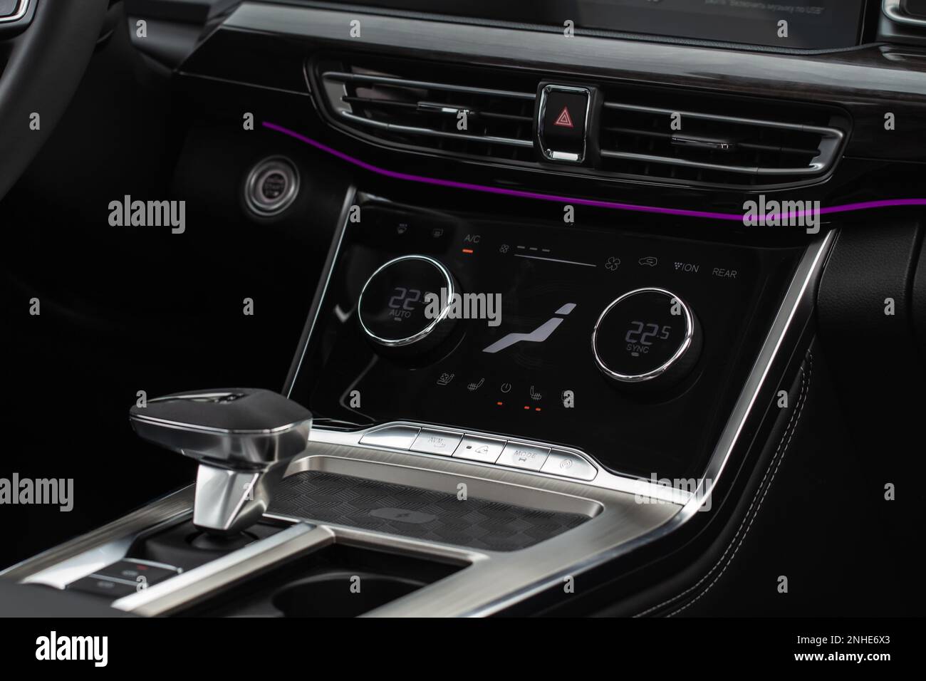 Car air conditioner dashboard. Modern car interior. Adjustable air ...