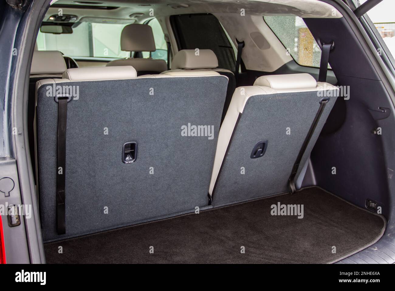 Third row seat of a modern SUV car Stock Photo - Alamy