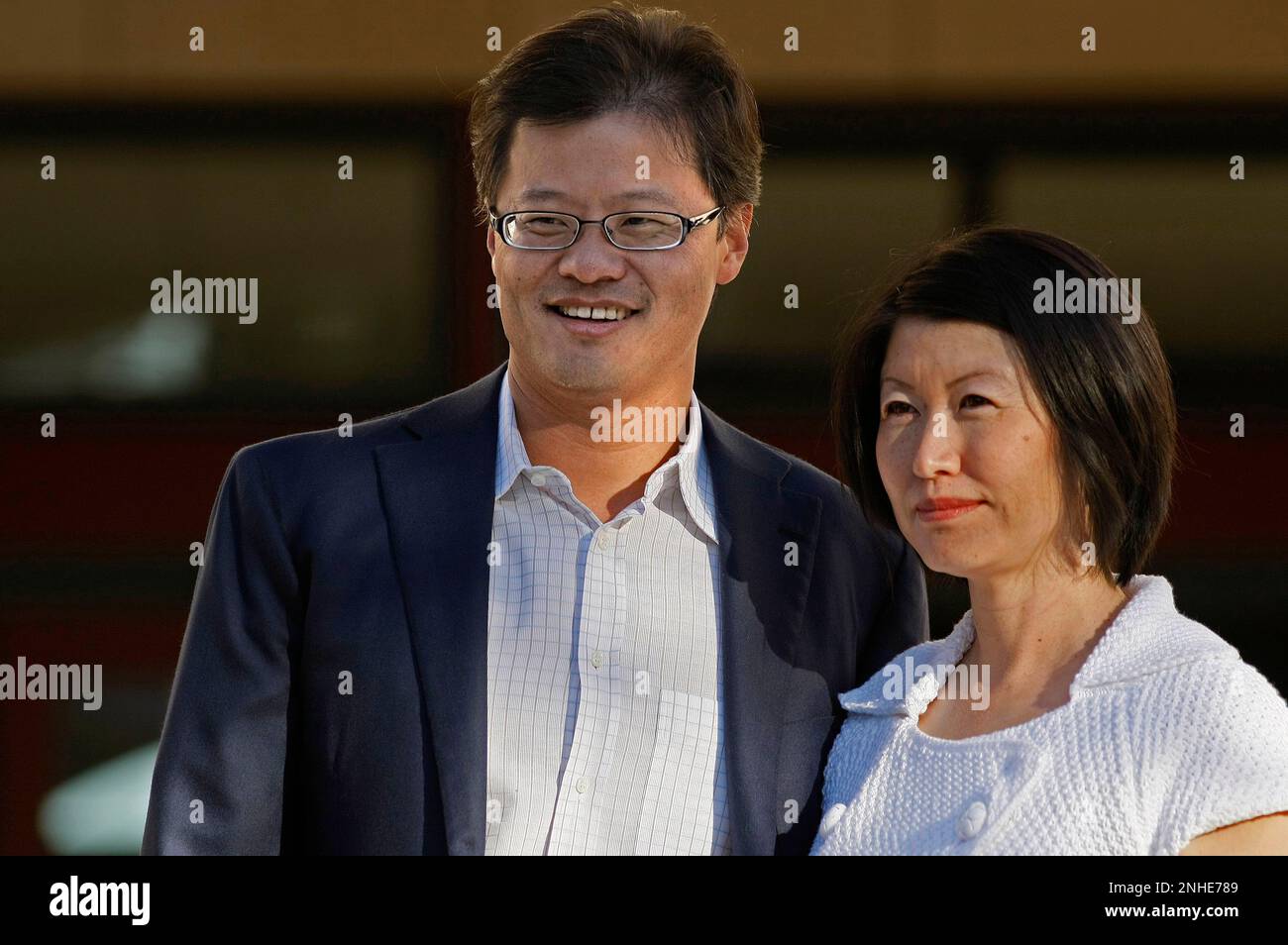 Yahoo CEO, Jerry Yang and his wife Akiko Yamazaki attend the dedication ceremony for the Jerry ...