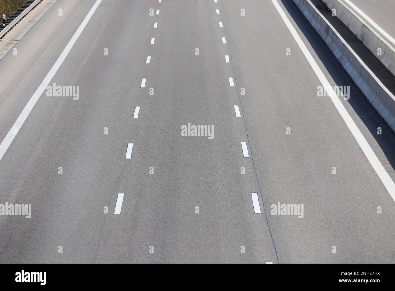 Empty motorway A8 without cars and traffic, Merklingen, Baden ...