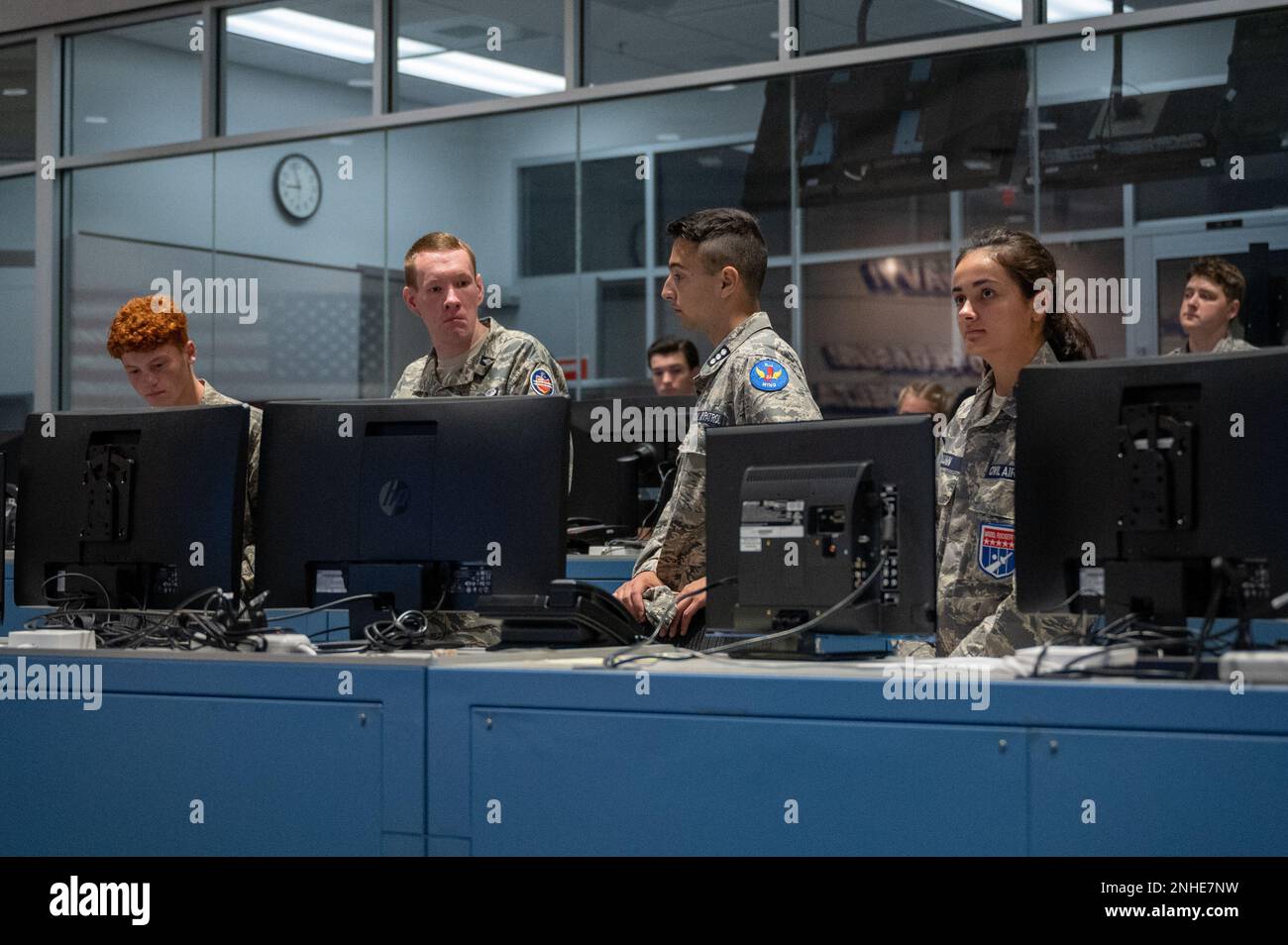 Cadets with the Civil Air Patrol Space Force Operations Academy tour ...