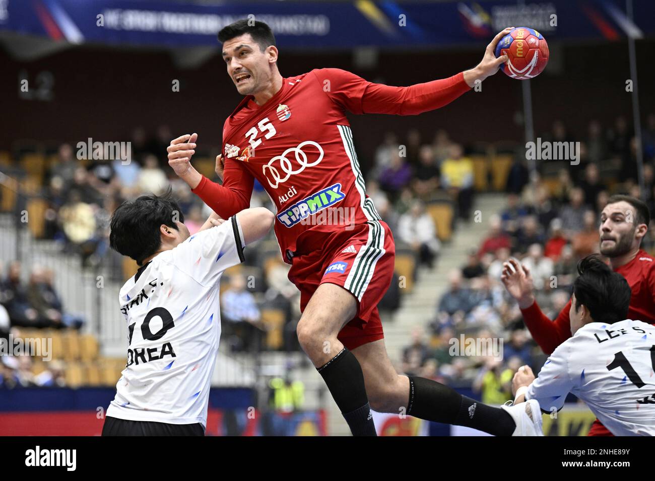 Pedro Rodriguez Alvarez of Hungary prepares to shoot during the group D ...