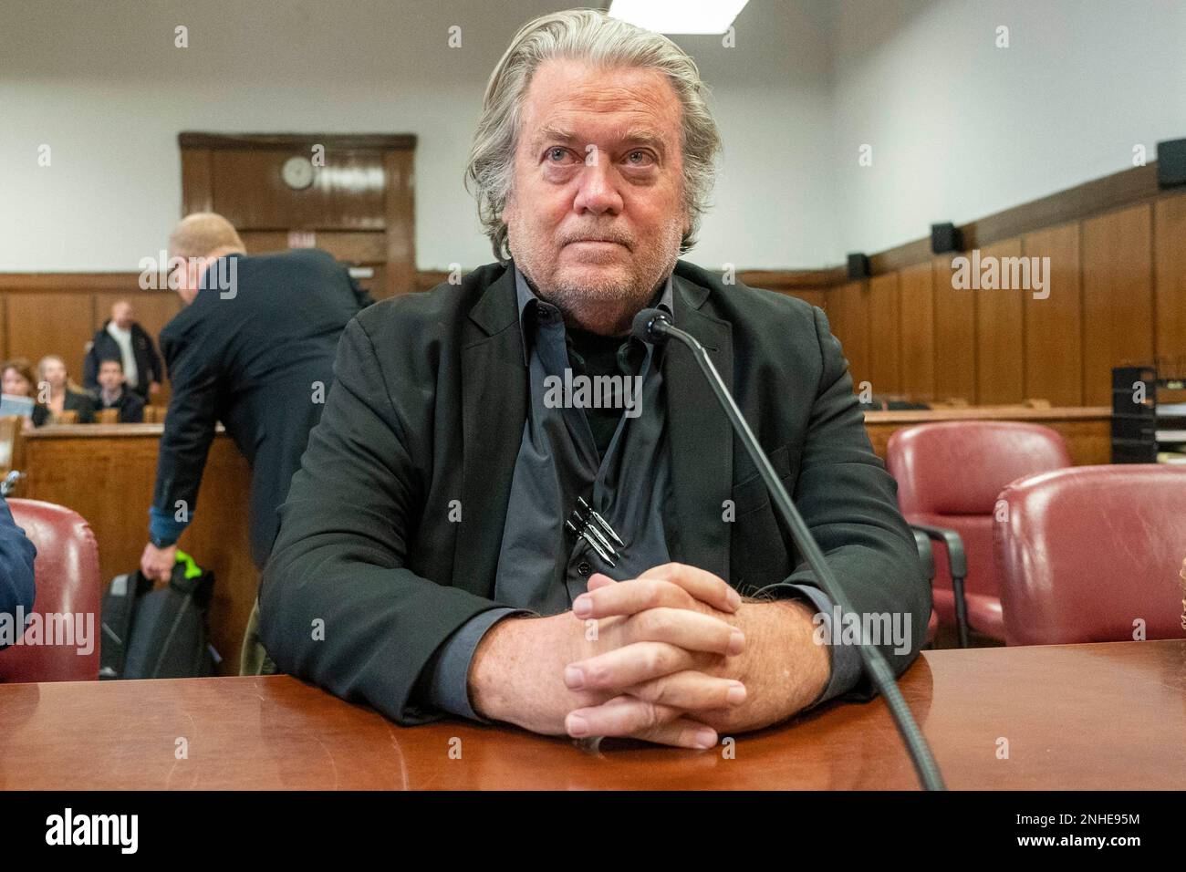 Steve Bannon appears in court in New York, Thursday, Jan. 12, 2023 ...