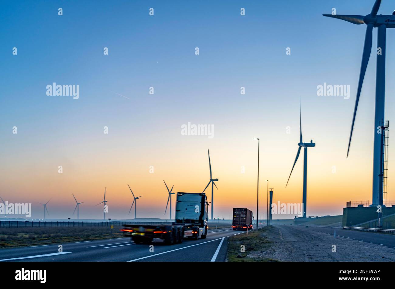 Wind turbines maasvlakte rotterdam holland hi-res stock photography and ...