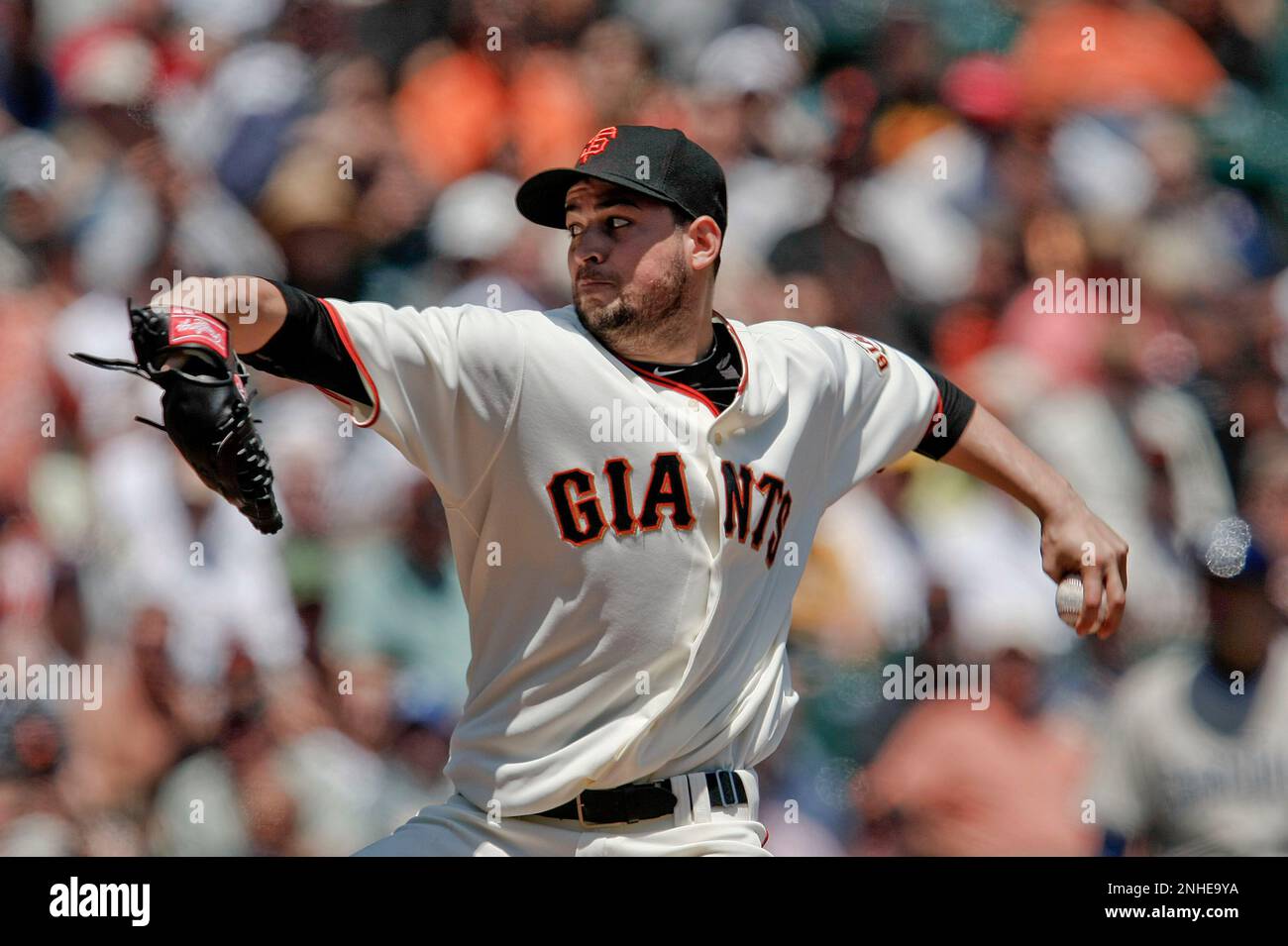 Giants starter Jonathan Sanchez pitches against the San Diego Padres on ...
