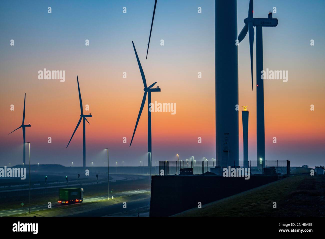 Wind turbines maasvlakte rotterdam holland hi-res stock photography and ...