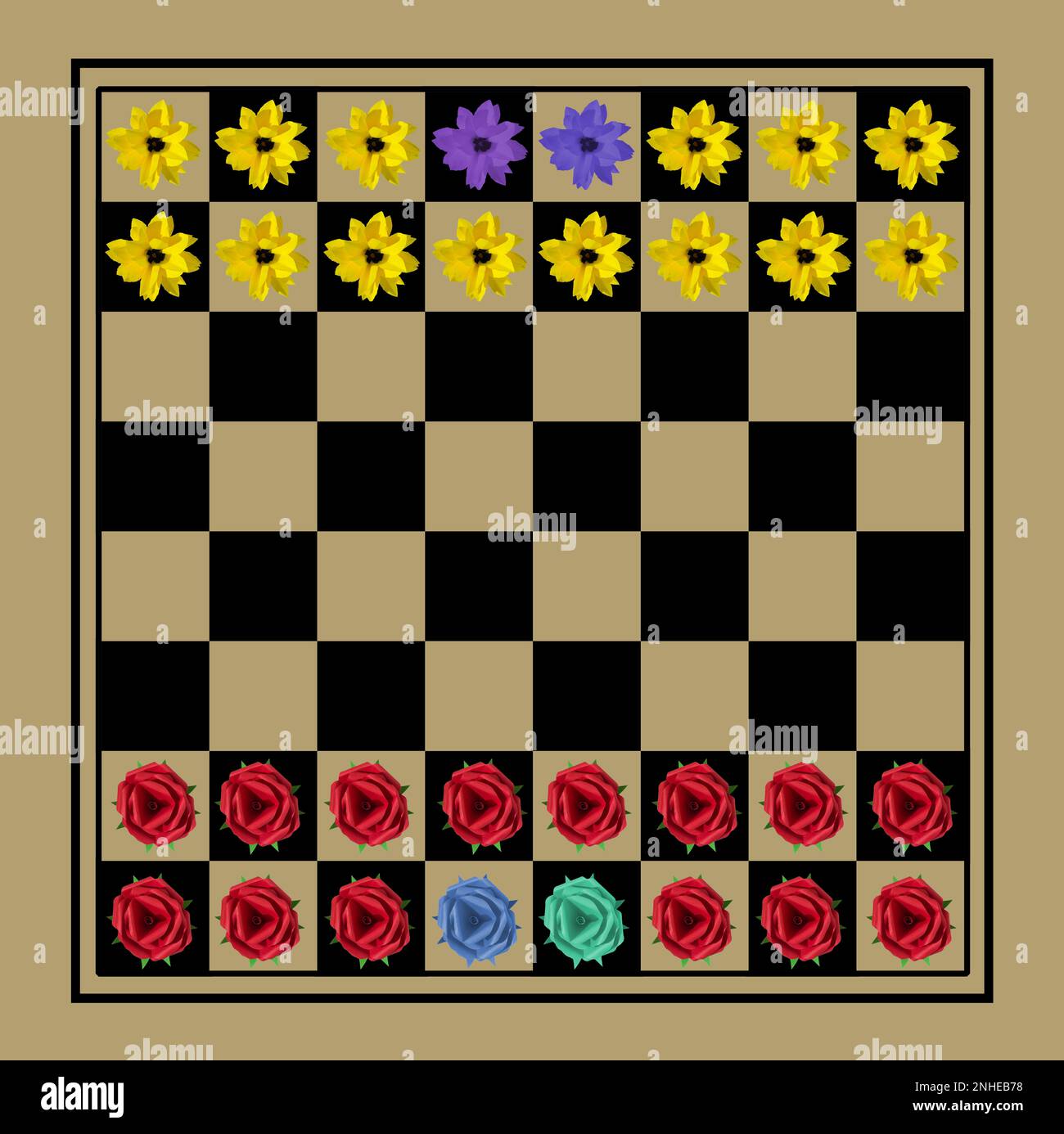spring flowers chess, creative art design Stock Photo - Alamy