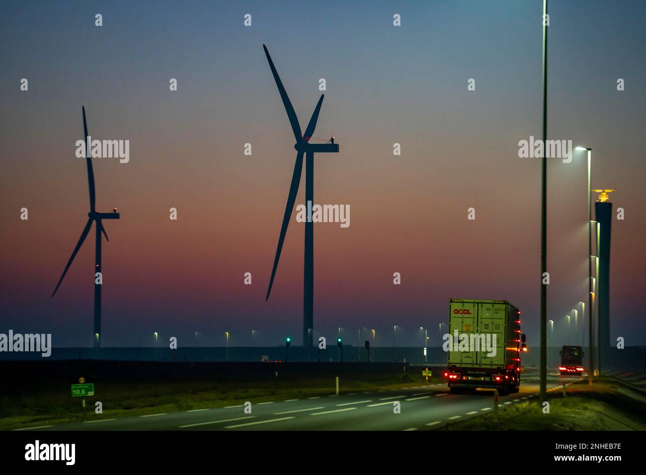 Wind turbines maasvlakte rotterdam holland hi-res stock photography and ...