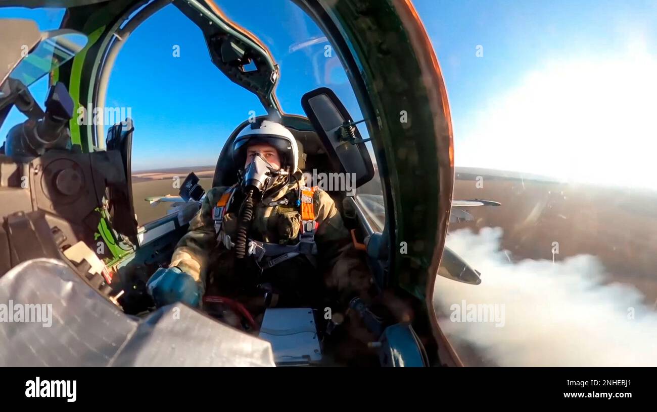 In this handout photo taken from video and released by Russian Defense ...