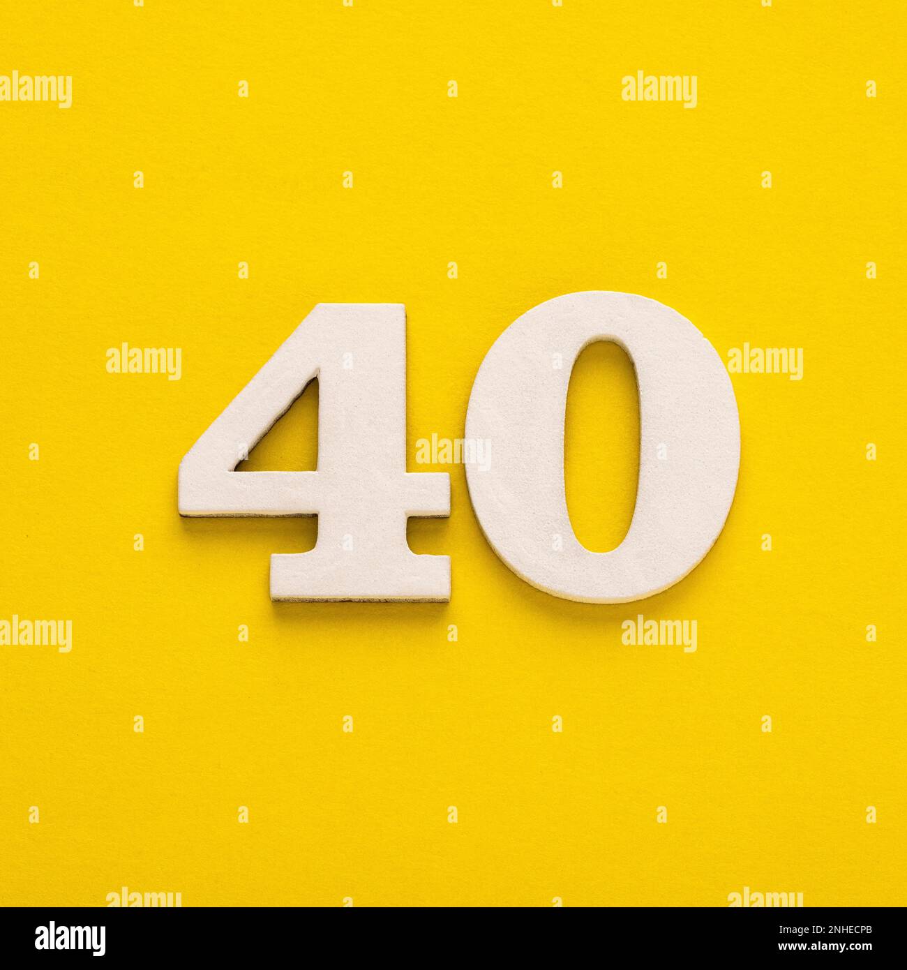 Number 40 on a yellow background - Two-digit number in white Stock ...
