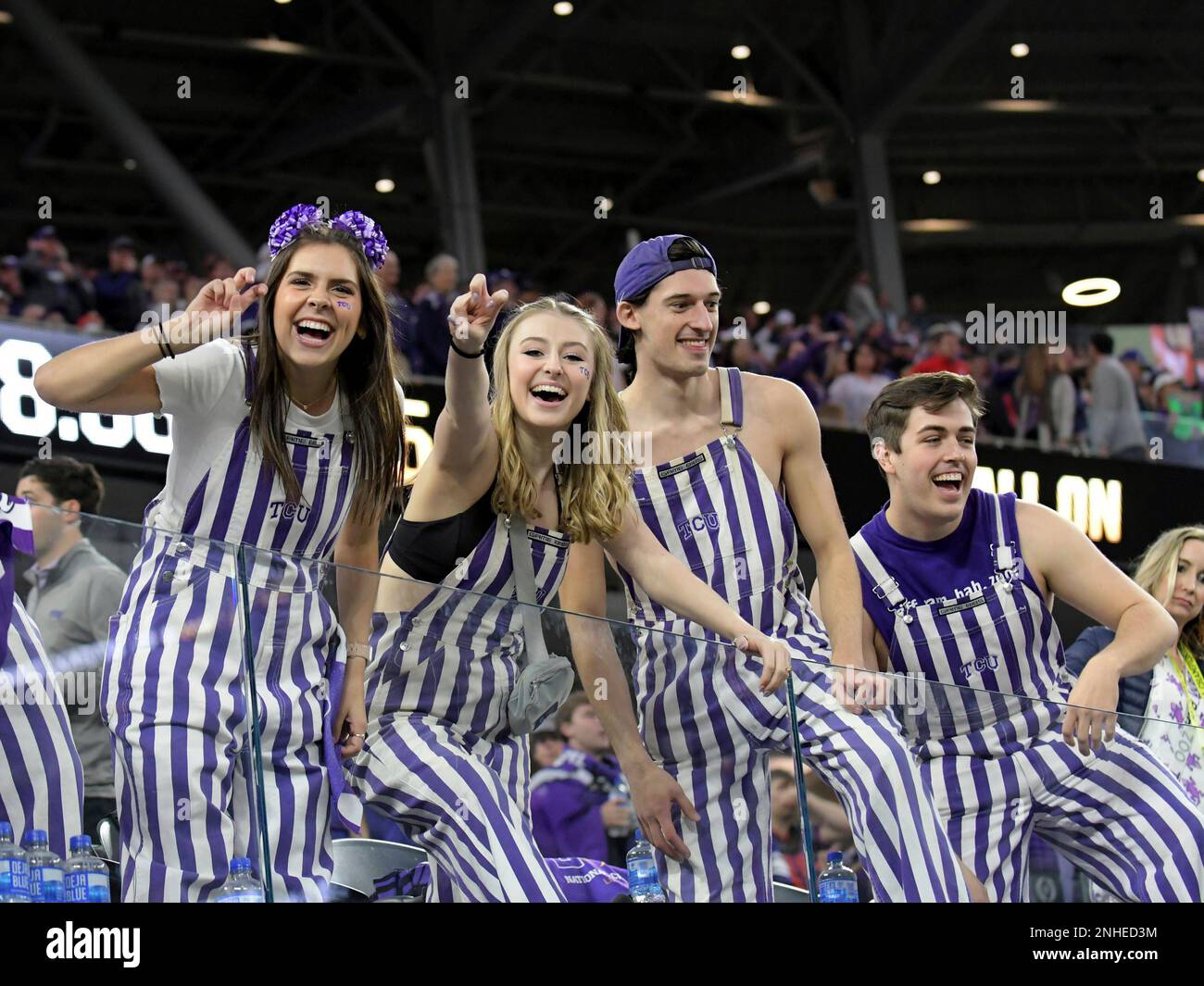 INGLEWOOD, CA - JANUARY 09: TCU Horned Frogs fans cheer before the CFP ...
