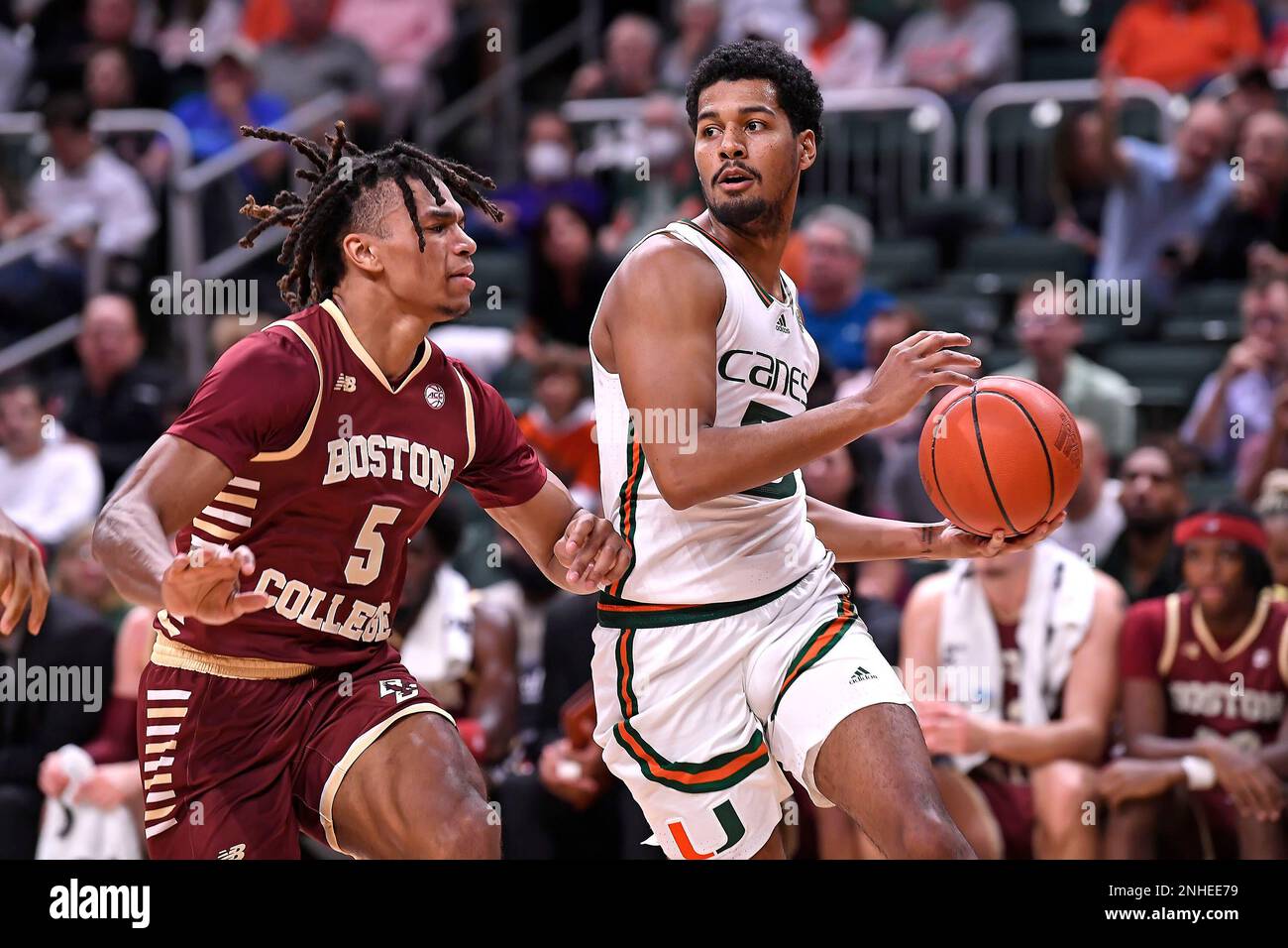 CORAL GABLES, FL - JAN 11: Miami guard Harlond Beverly (5) attempts to ...