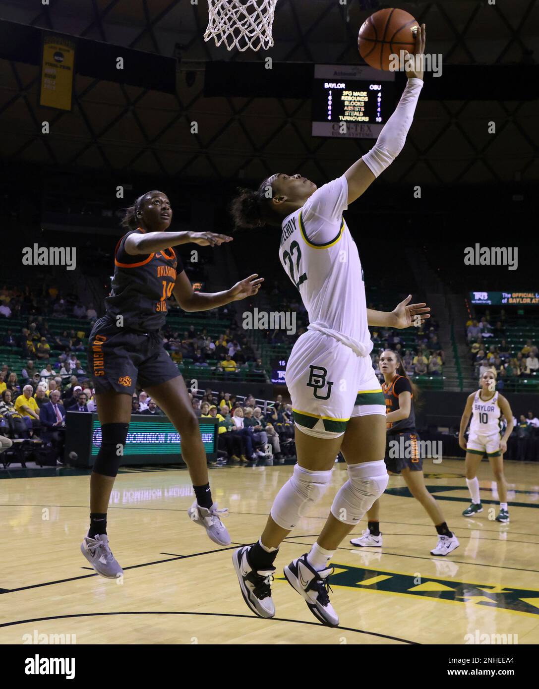 Baylor guard Bella Fontleroy (22) scores over Oklahoma State forward ...
