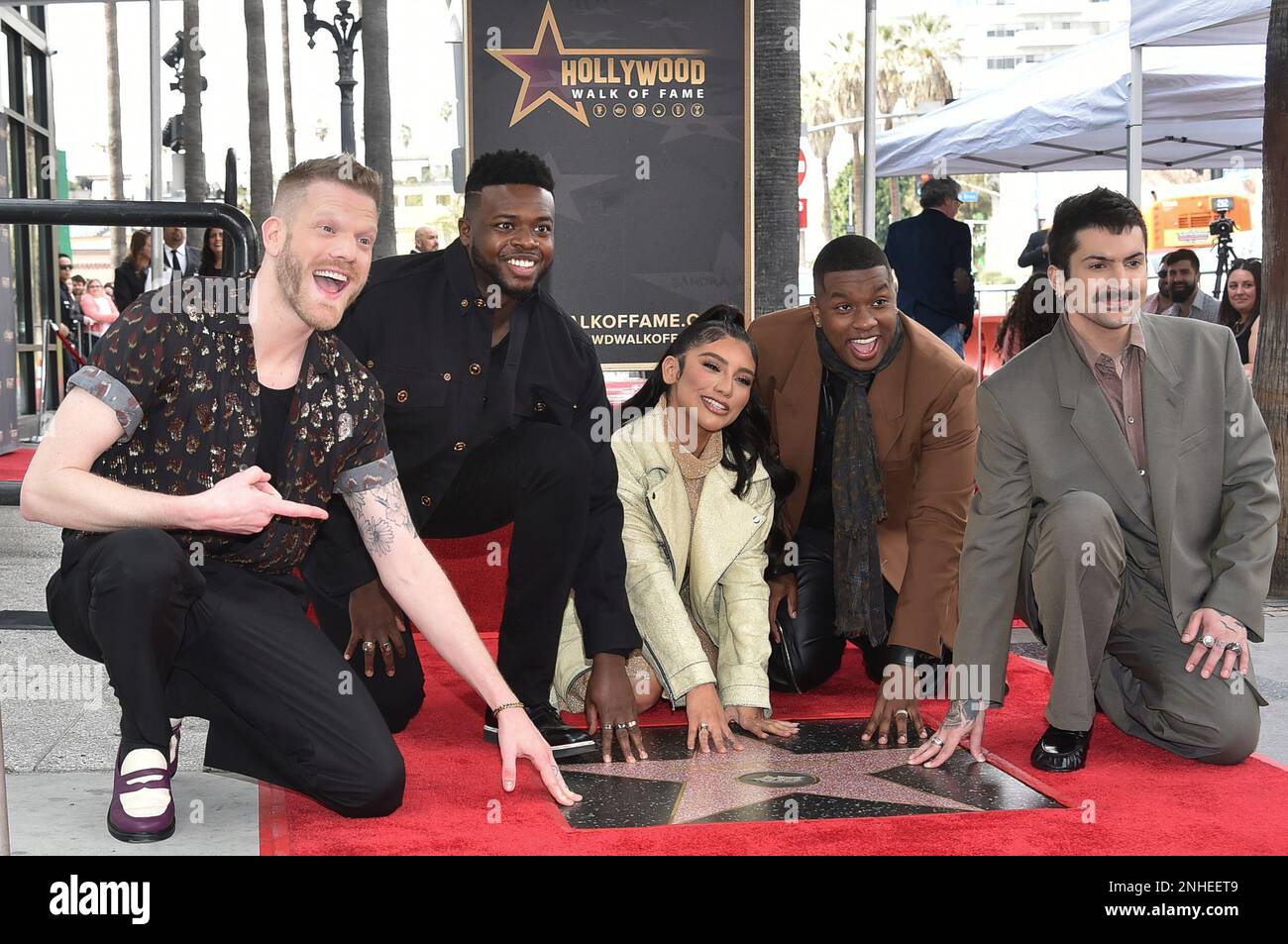Scott Hoying, from left, Kevin Olusola, Kirstin Maldonado, Matt Sallee ...